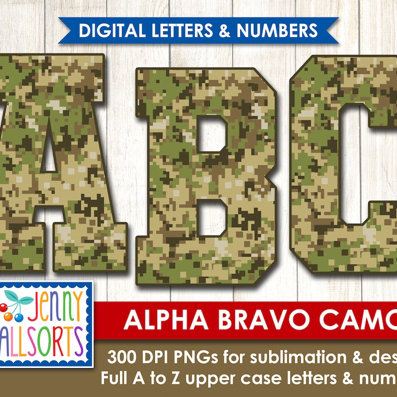 Camo Letters - Etsy