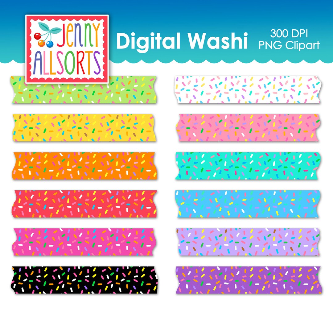 Sugar Sprinkles Washi Tape Digital Clip Art Graphic Download, Clipart ...