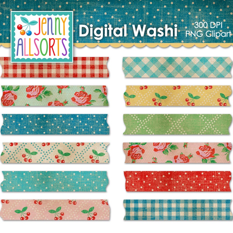 Digital Washi Tape - Etsy