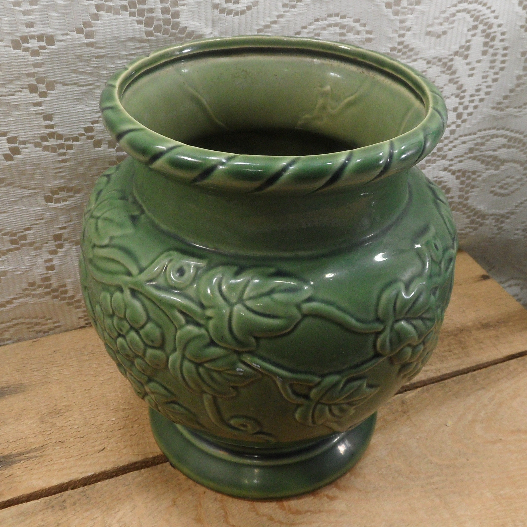 Hosley Potteries, Hosley Ceramic Vase, Green Ceramic Vase, Vintage Vase ...