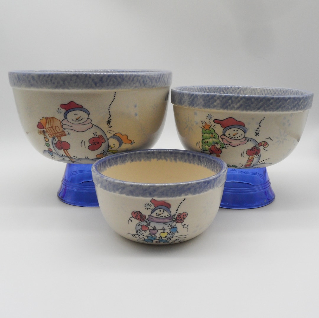 Snowman Mixing Bowls, Nesting Snowman Bowls, Snowman Bowls, Vital Unit Mixing Bowls, Vintage ...