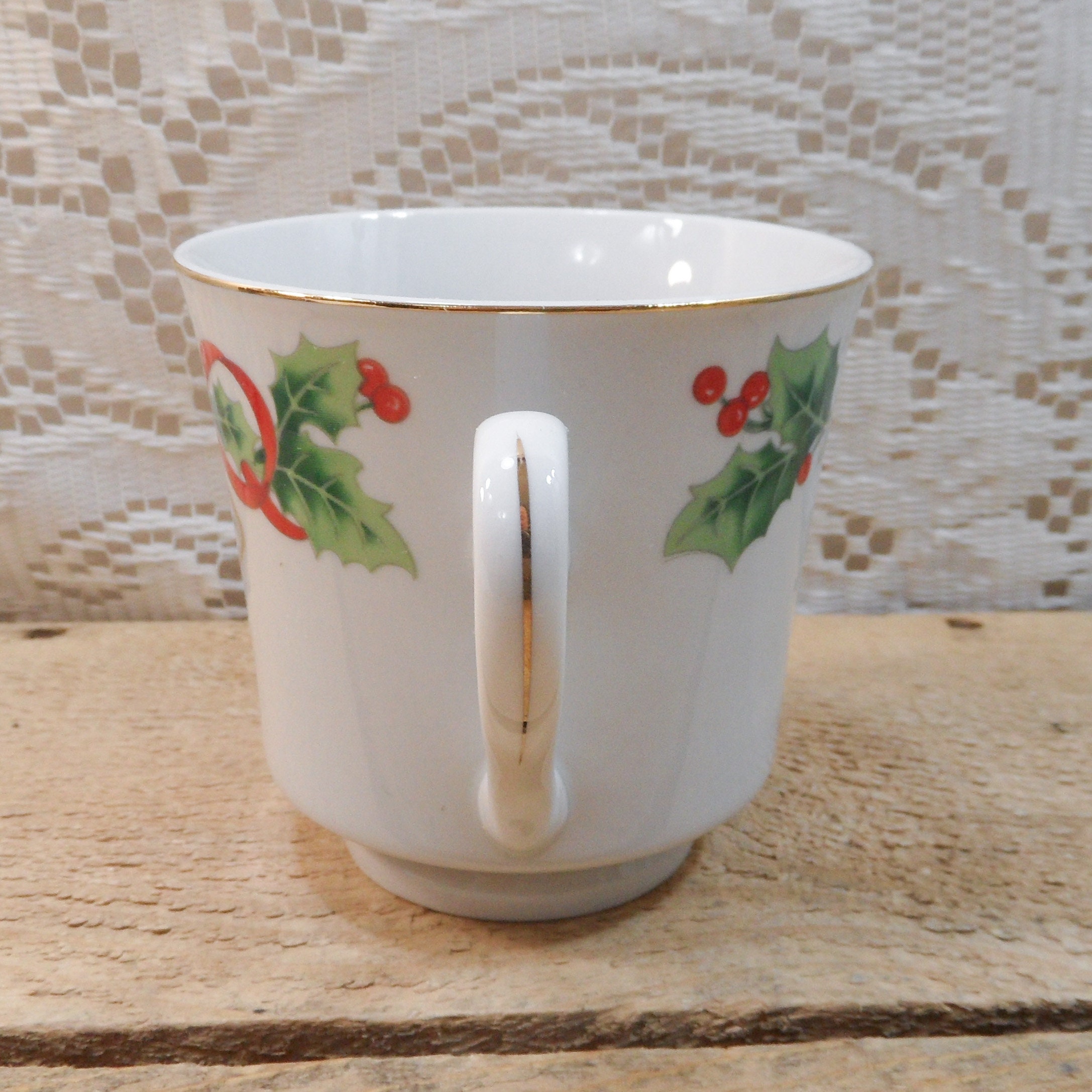 Sango Christmas China, Sango Christmas Coffee Cups, Set of 4, Holiday ...