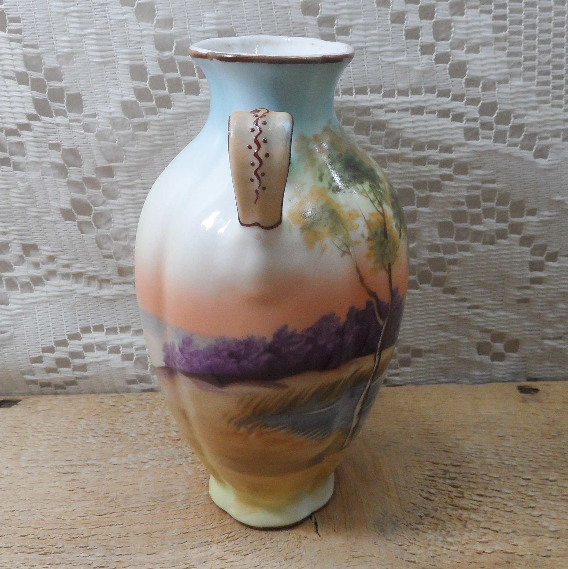 Nippon Vase, Morimura Brothers Nippon Vase, Landscape Vase, Gift for ...