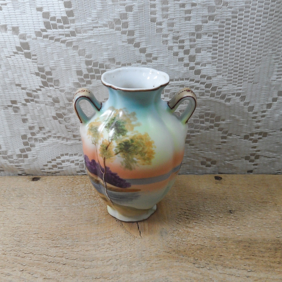 Nippon Vase, Morimura Brothers Nippon Vase, Landscape Vase, Gift for ...