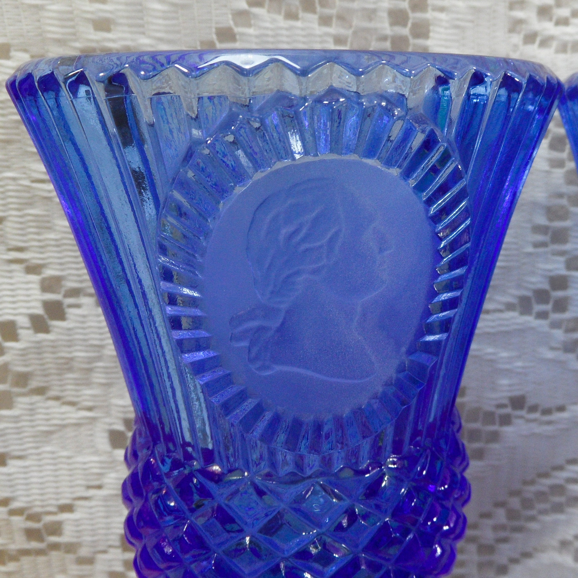 Avon Glassware, Avon Blue Goblet, Avon George and Martha, Washington ...