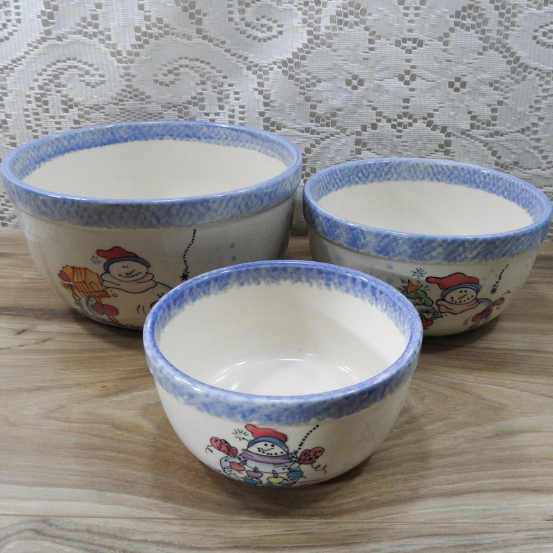 Snowman Mixing Bowls, Nesting Snowman Bowls, Snowman Bowls, Vital Unit ...