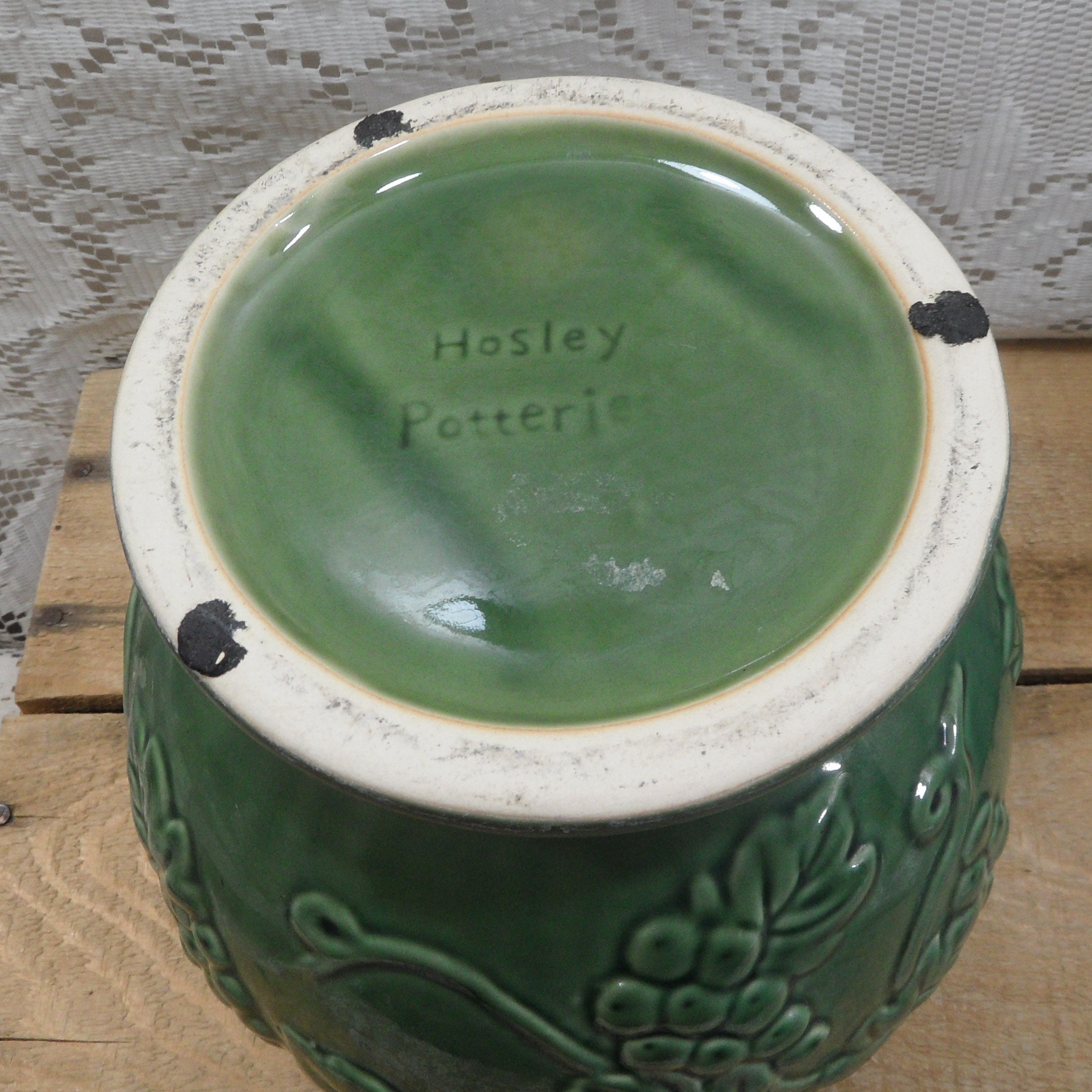 Hosley Potteries, Hosley Ceramic Vase, Green Ceramic Vase, Vintage Vase ...