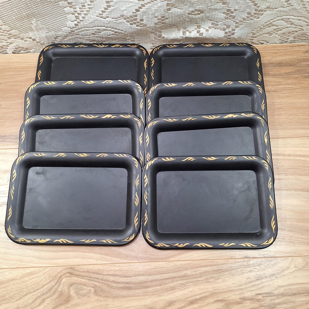 Nasco Trays, Tip Trays, Small Black and Gold Trays, Vintage Tip Trays ...