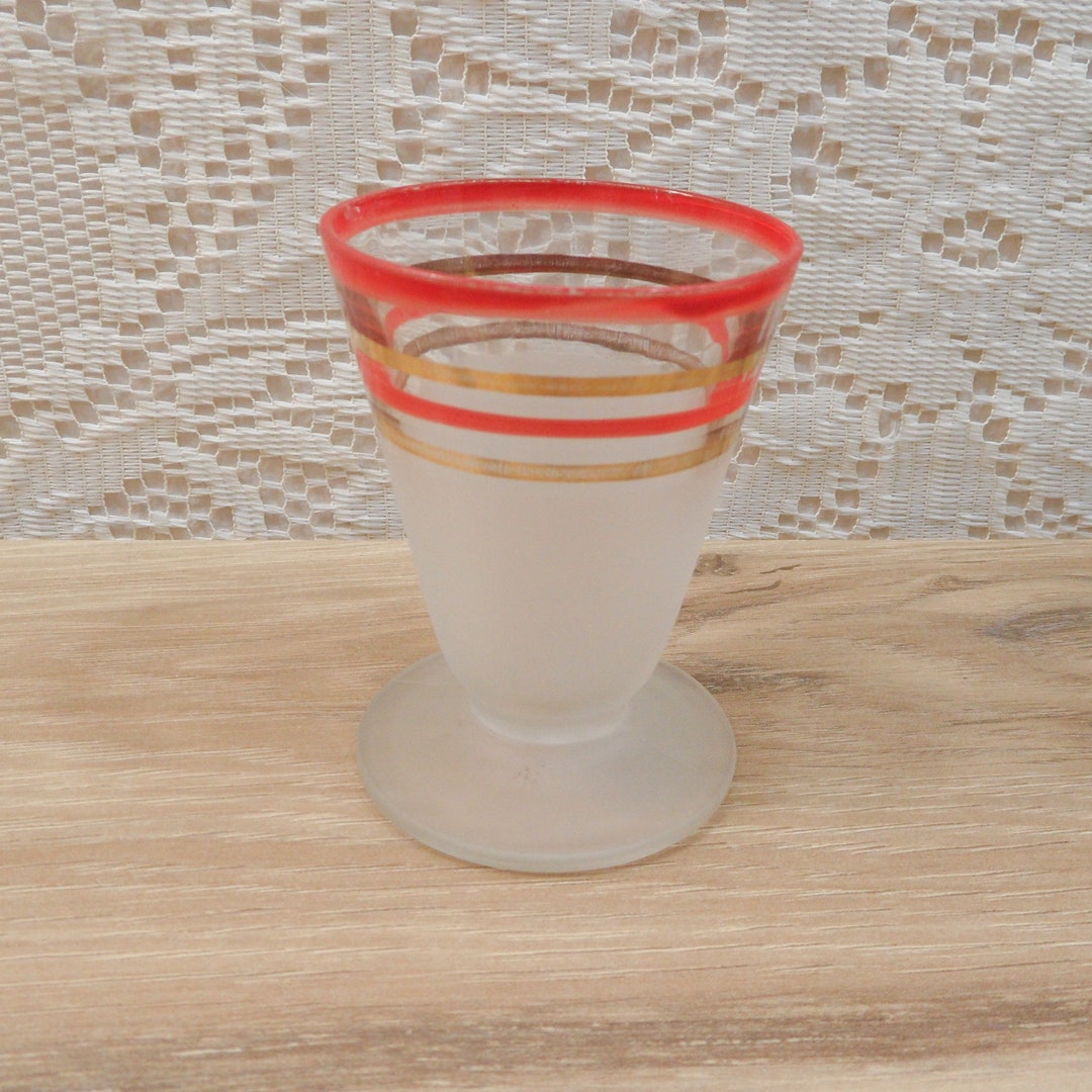 Anchor Hocking Glass, Art Deco Glass, Red and Gold Banded Glass ...