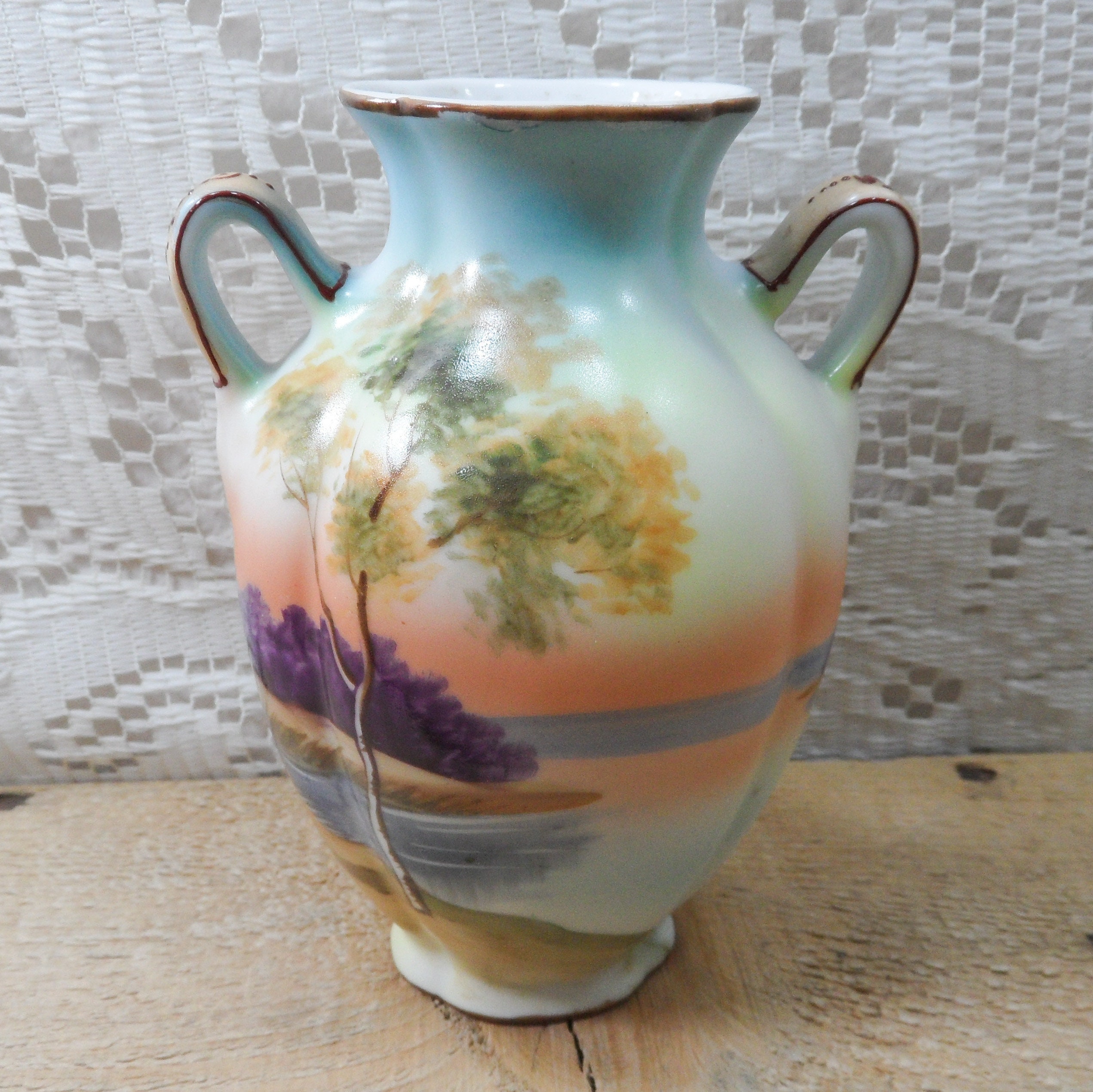 Nippon Vase, Morimura Brothers Nippon Vase, Landscape Vase, Gift for ...
