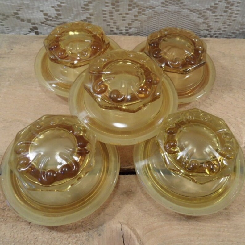 Glass Canister Federal Glass Show Off Canister Amber Glass Etsy
