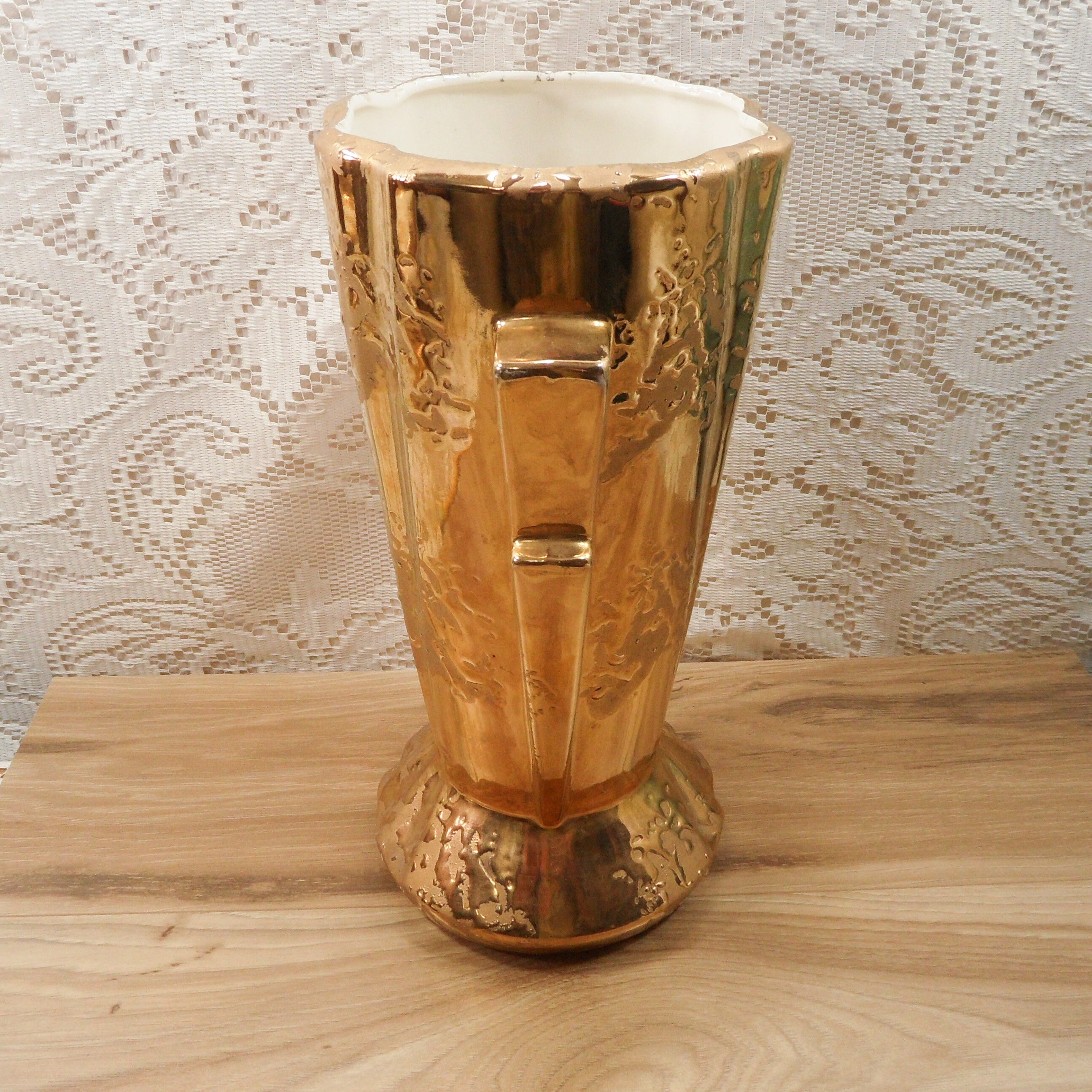 Weeping Gold Vase, 22 KT Gold Finish, Vintage Gold Vase, American ...