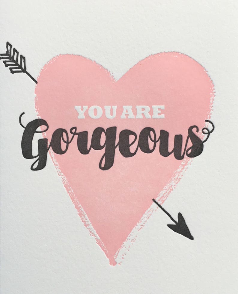 You Are Gorgeous Letterpress Card - Etsy