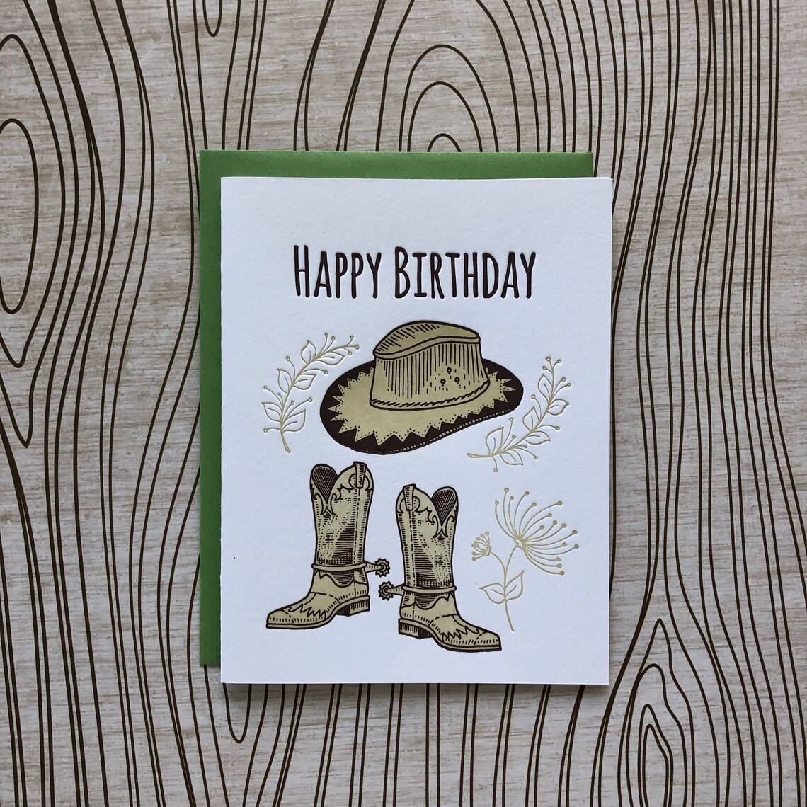 Cowboy Birthday Letterpress Card - Etsy