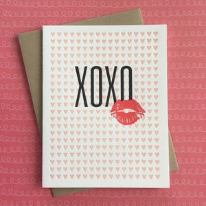 XOXO Letterpress Card - Etsy