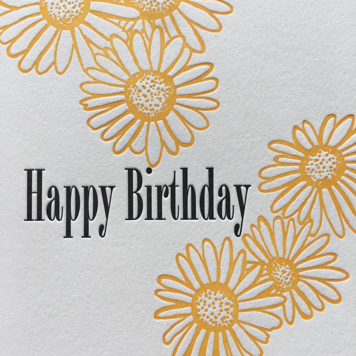 Gerber Daisy Birthday Letterpress Card - Etsy