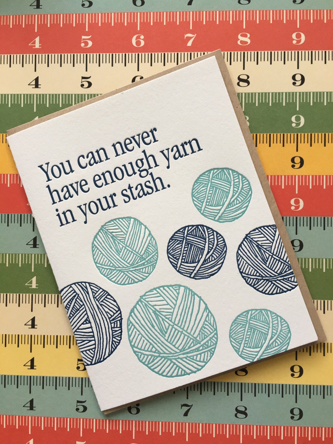 Never Enough Yarn - Letterpress Card - Etsy