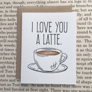 I Love You a Latte Letterpress Card - Etsy