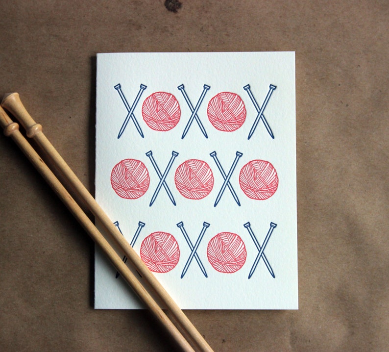 Yarn Card Set - Letterpress (set of 4) - Etsy