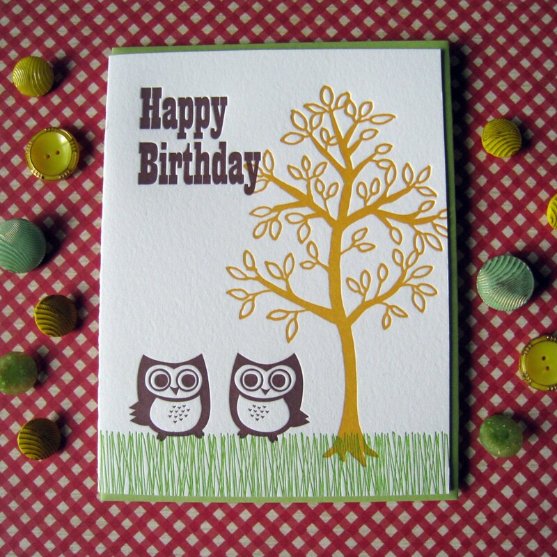 Owl Birthday Card - Etsy