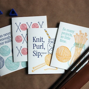 Yarn Card Set - Letterpress (set of 4) - Etsy