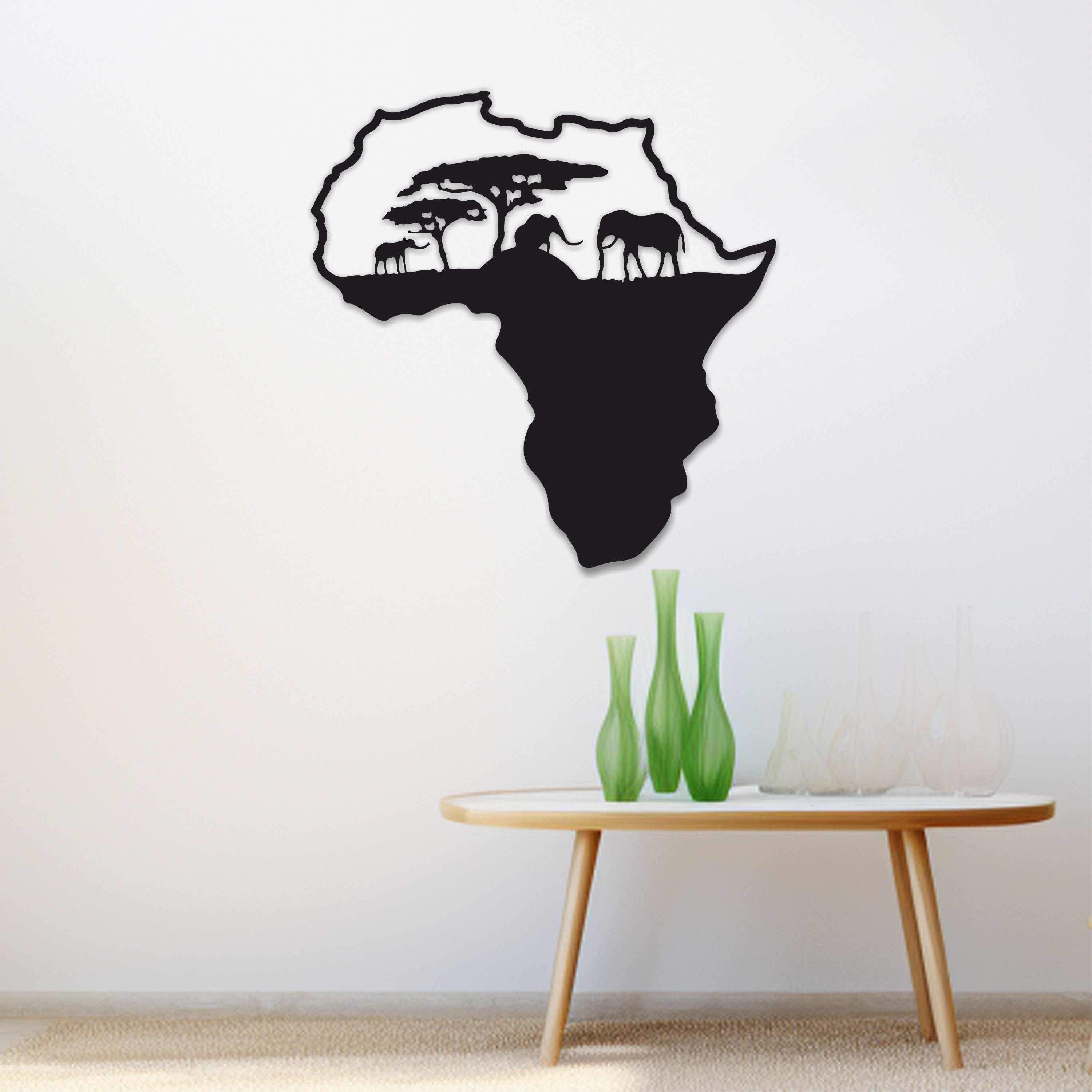 Wooden Africa Map, African Map Ethnic Wall Art, Housewarming Gift ...