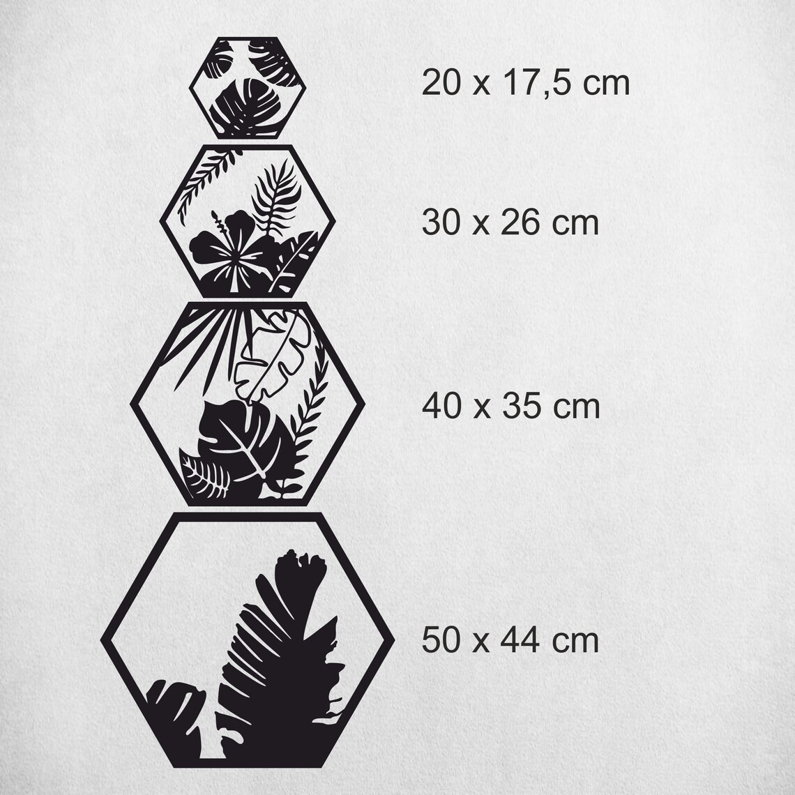 Tropical Leaves Set of 4 Wall Decor, Leaves Wall Art, Housewarming Gift ...