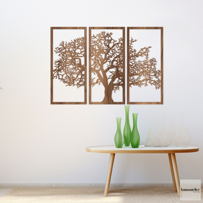 Tree of Life Wall Art, Tree of Life 3 Panels, Minimalist Wall Hang ...