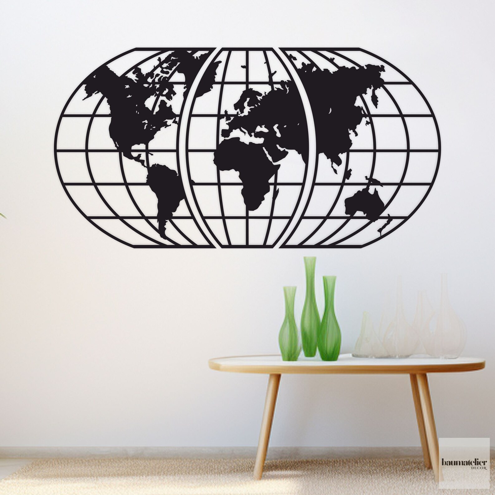 World Map Wall Art, World Map Wall Decor, Minimalist Wall Hang, Map ...