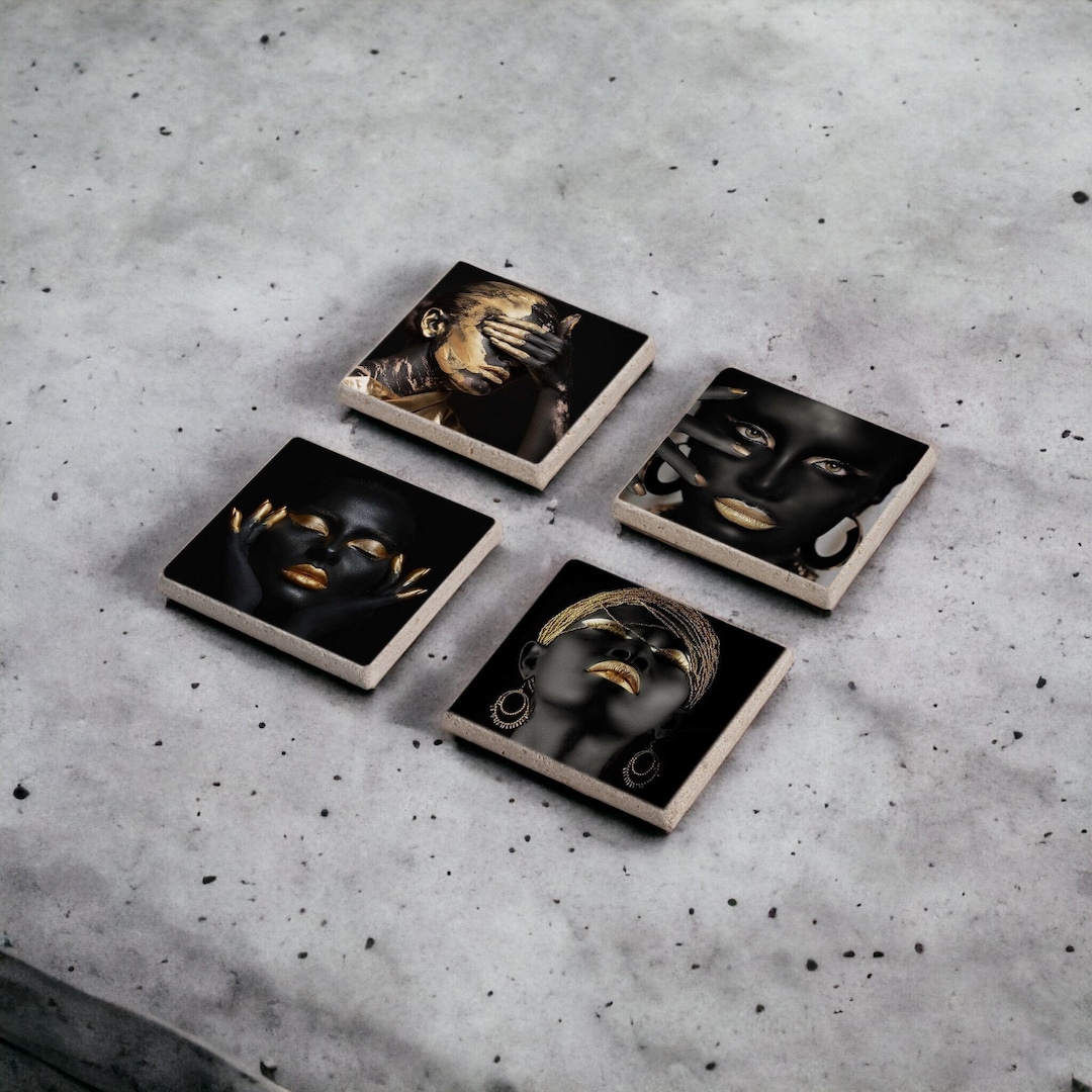 African Culture Coasters, African Women Coasters, Juneteenth Wood ...