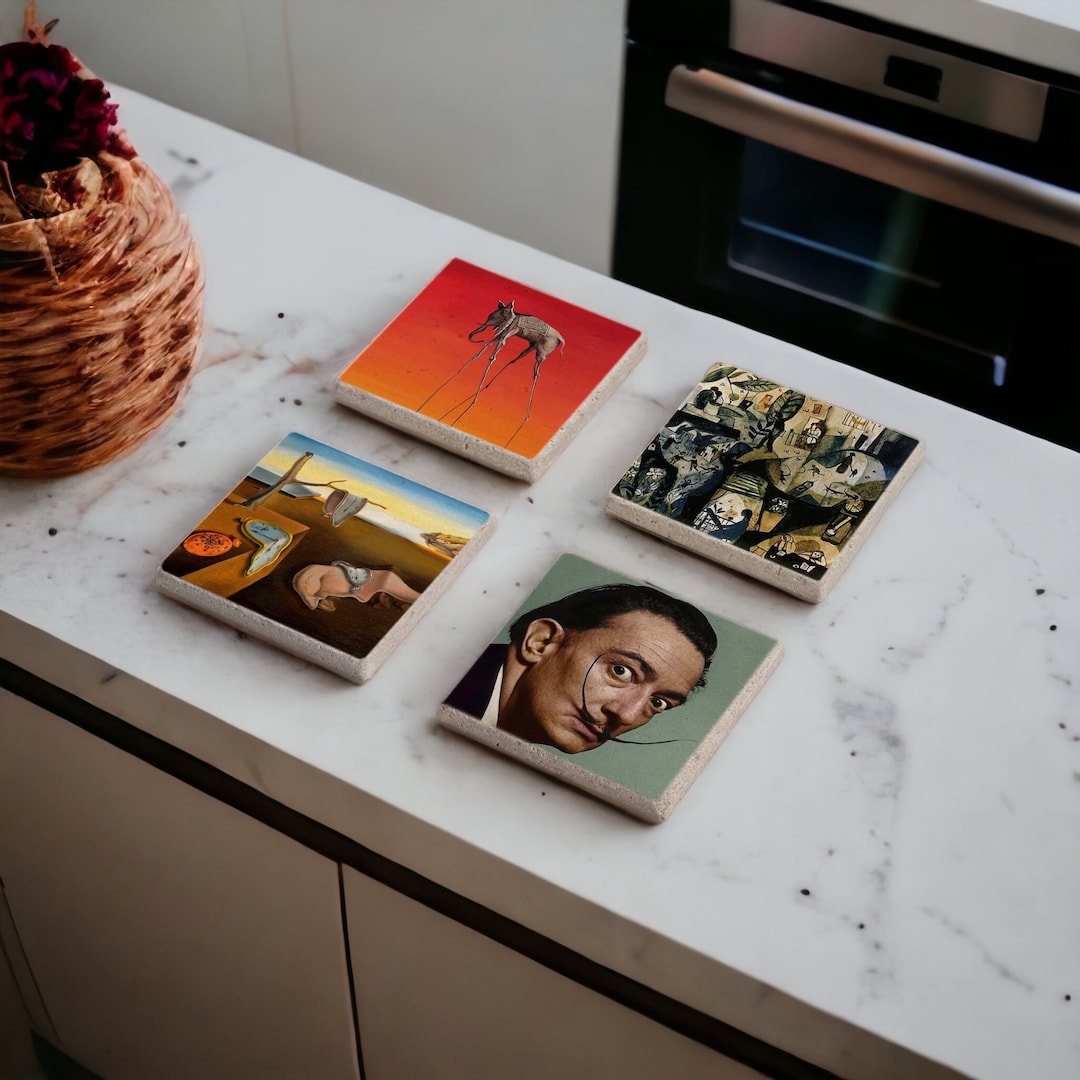 Salvador Dali Stone Coasters, the Persistence of Memory Stone Coasters ...