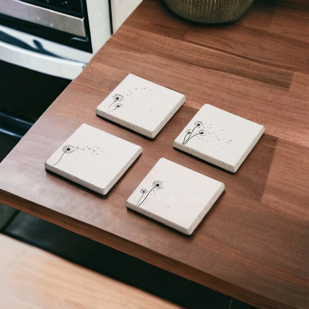 Dandelion Coasters, Wildflower Coasters Set, Spring Flower Coasters ...