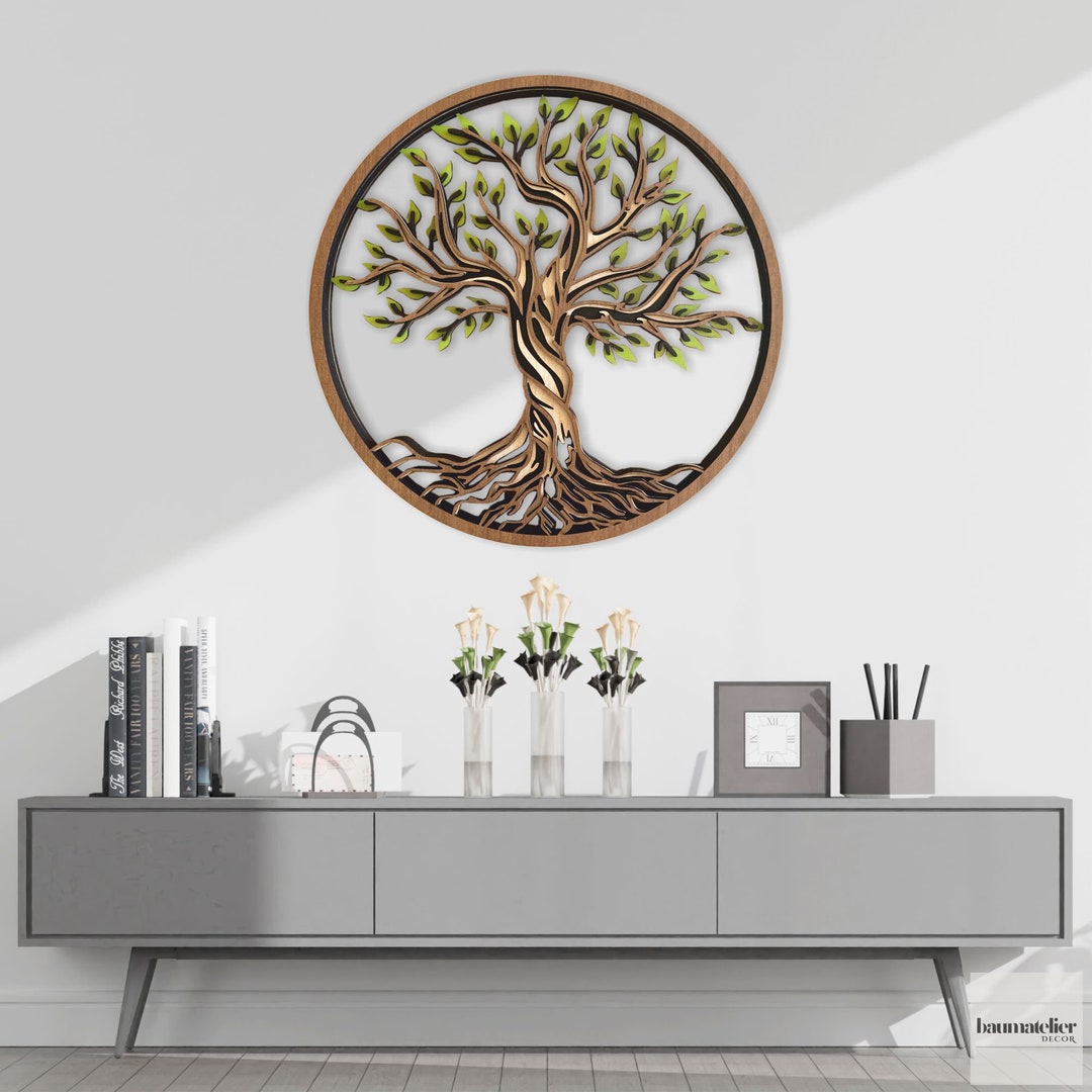 Tree of Life Wood Wall Decor, Tree of Life Wall Art, Sacred Geometry ...