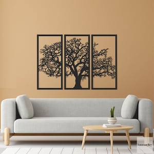 Tree of Life Wall Art, Tree of Life 3 Panels, Minimalist Wall Hang ...