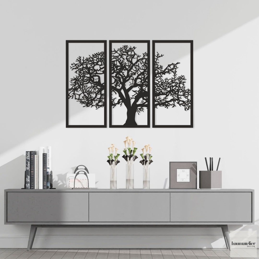 Tree of Life Wall Art, Tree of Life 3 Panels, Minimalist Wall Hang ...