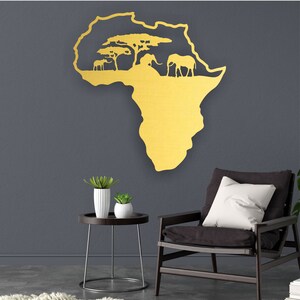 Wooden Africa Map Wall Art: Ethnic Home Decor - Etsy