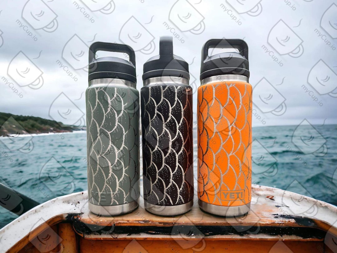 Tarpon Scales Engraved Yeti Chug Cap Bottle - Etsy
