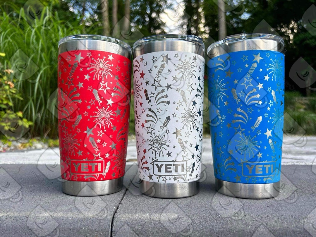 20oz 4th of July Fireworks Engraved Yeti Tumbler - Etsy