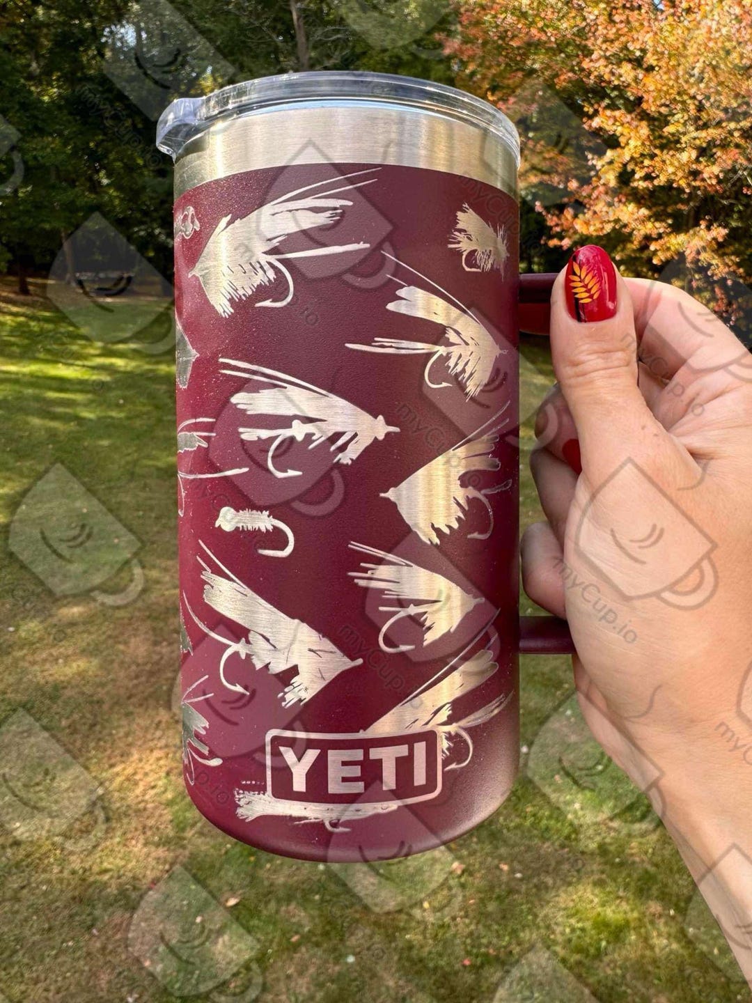 24oz Fly Fishing Flies Engraved Yeti Rambler Mug - Etsy