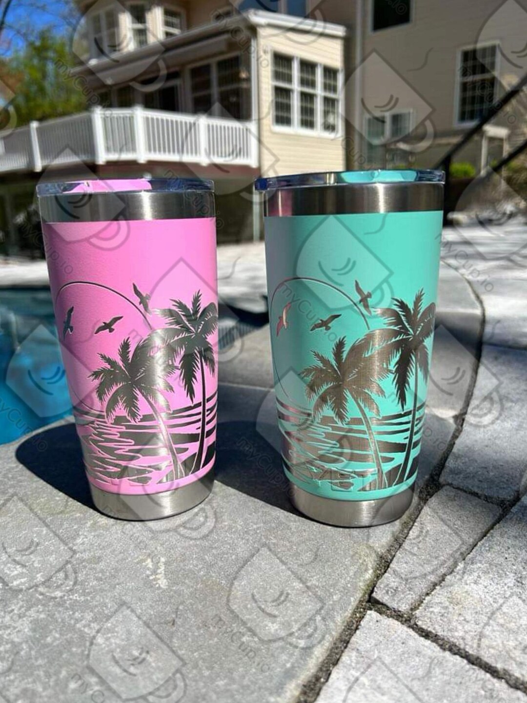 20oz Beach Sunset Engraved Yeti Tumbler - Etsy