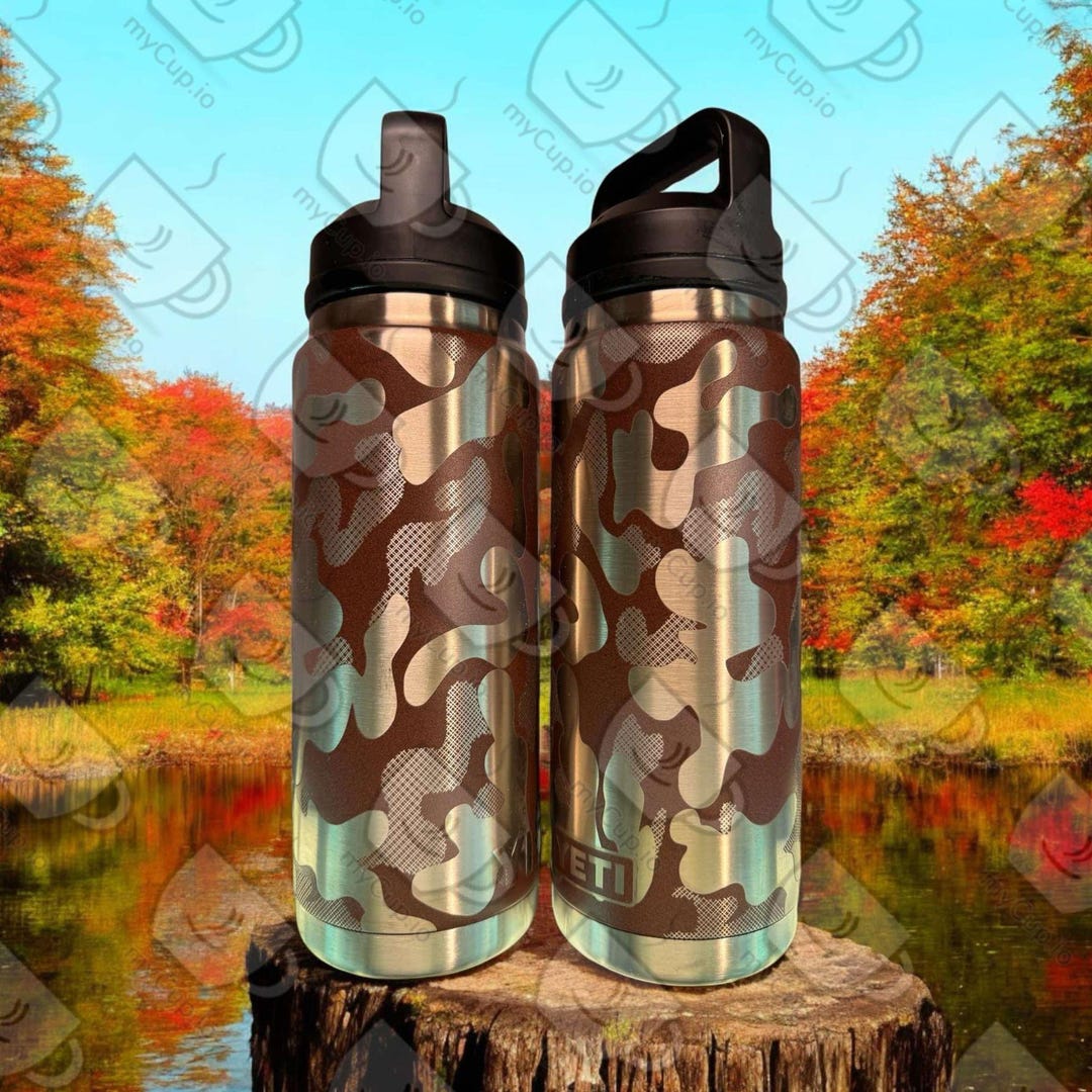 Camo Pattern Engraving on Yeti Bottle Chug Cap - Etsy