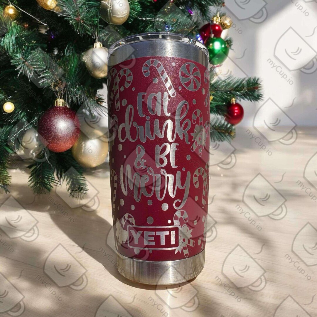20oz Holiday Candy Canes With Jolly Phrase Engraved Yeti Tumbler - Etsy