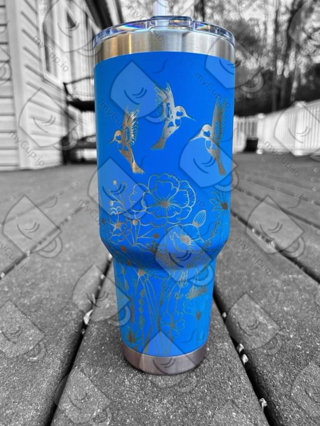 42oz Humming Birds and Wildflowers Engraved Yeti Mug - Etsy