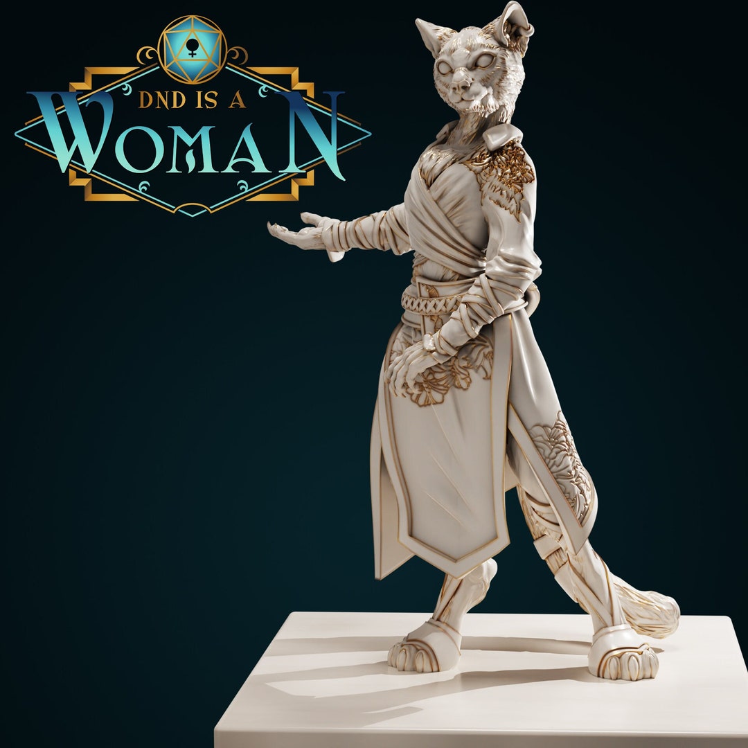 Tabaxi Monk Female Miniature Amalya Dnd D&D RPG Mini Catfolk Cat Leonin ...
