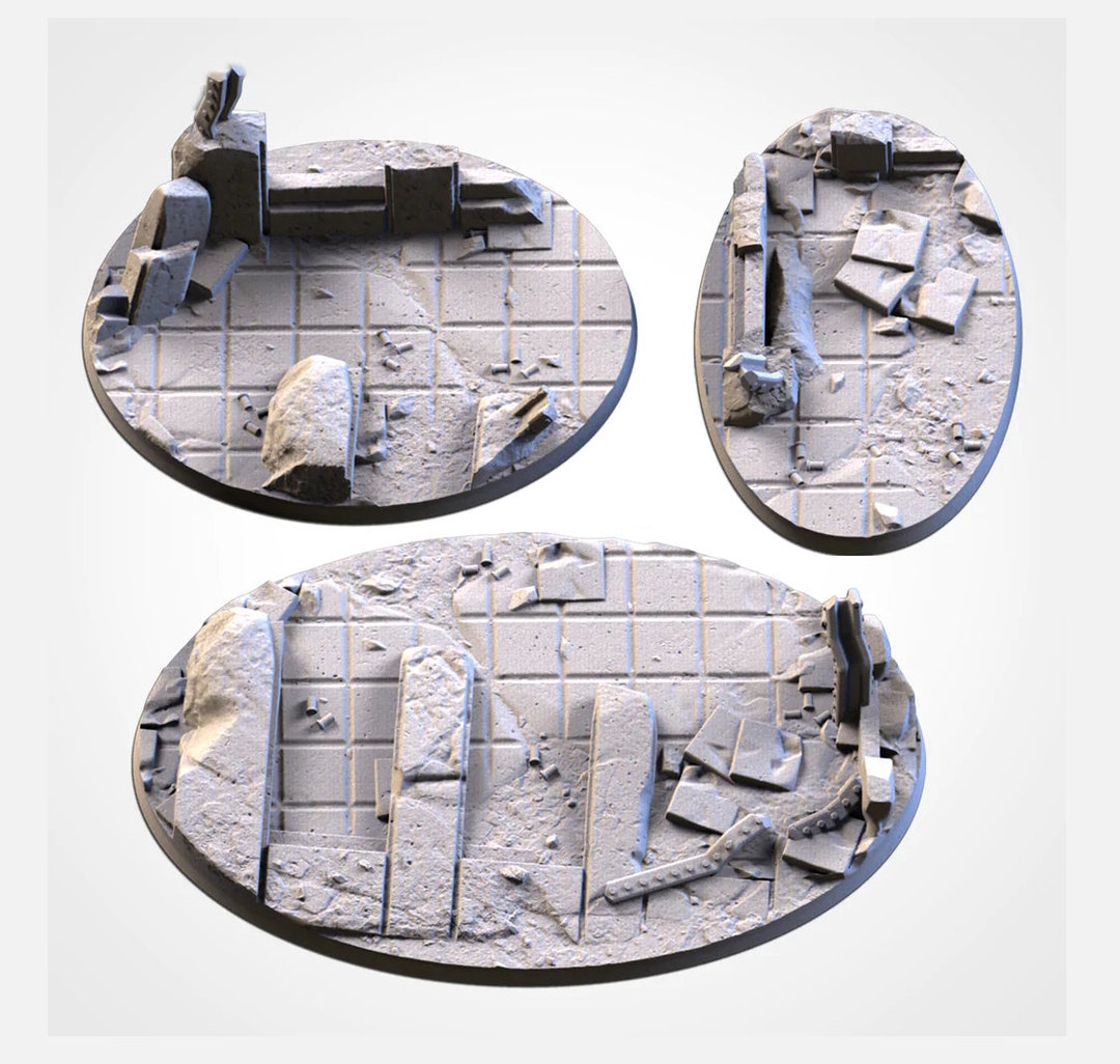 Urban Ruins Bases Miniature 40k Dnd Aos City Warhammer Basing Marines ...