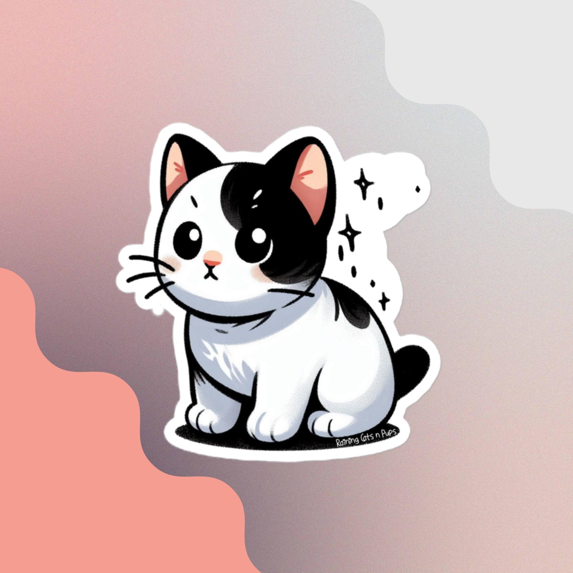 Cute Japanese Bobtail Anime Lucky Cat Sticker E for Water Bottles ...