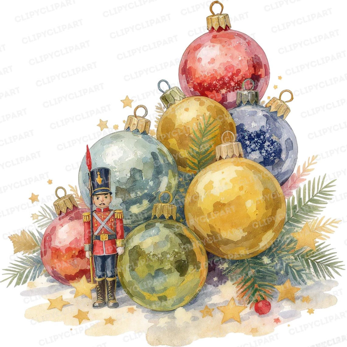 5 Watercolor Nutcracker Clipart, Nutcracker Artwork, Classic Christmas ...