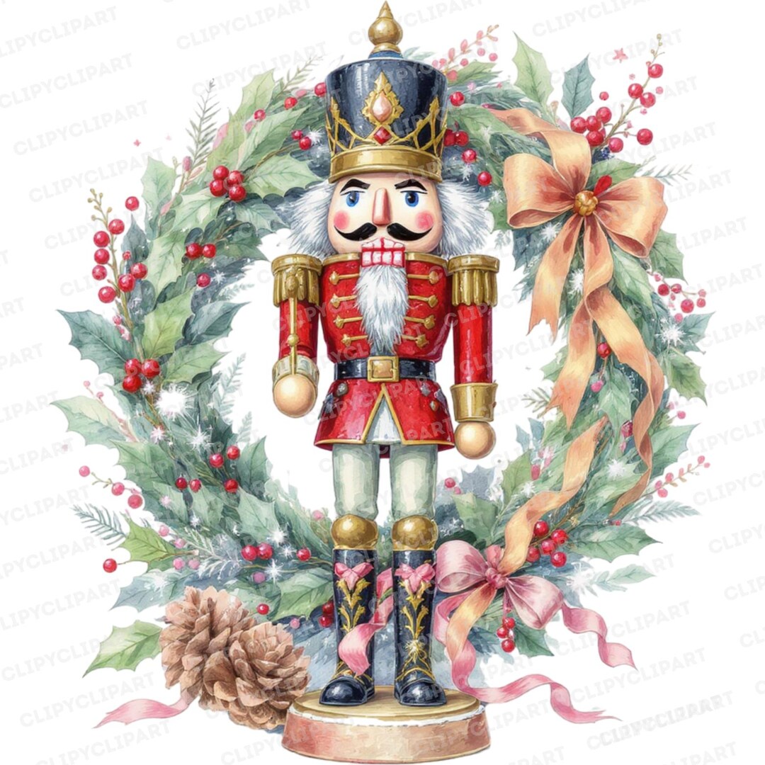 5 Watercolor Nutcracker Clipart, Classic Christmas PNG, Holiday ...