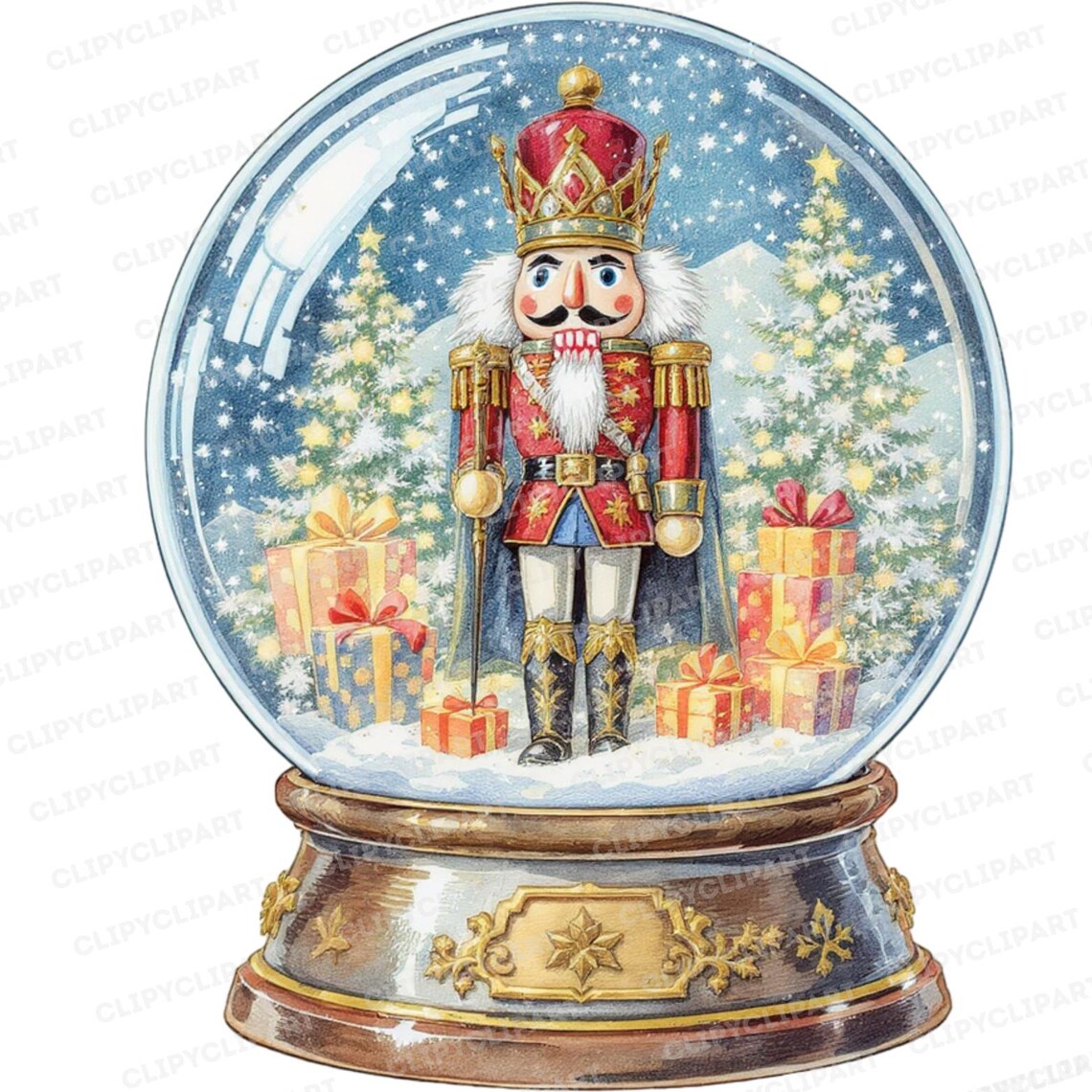 5 Watercolor Nutcracker Clipart, Vintage Christmas Illustrations, Toy ...