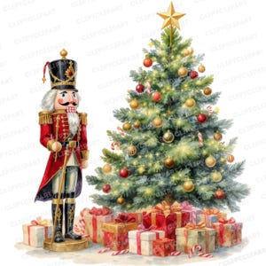 5 Watercolor Nutcracker Clipart, Vintage Christmas Illustrations, Toy ...